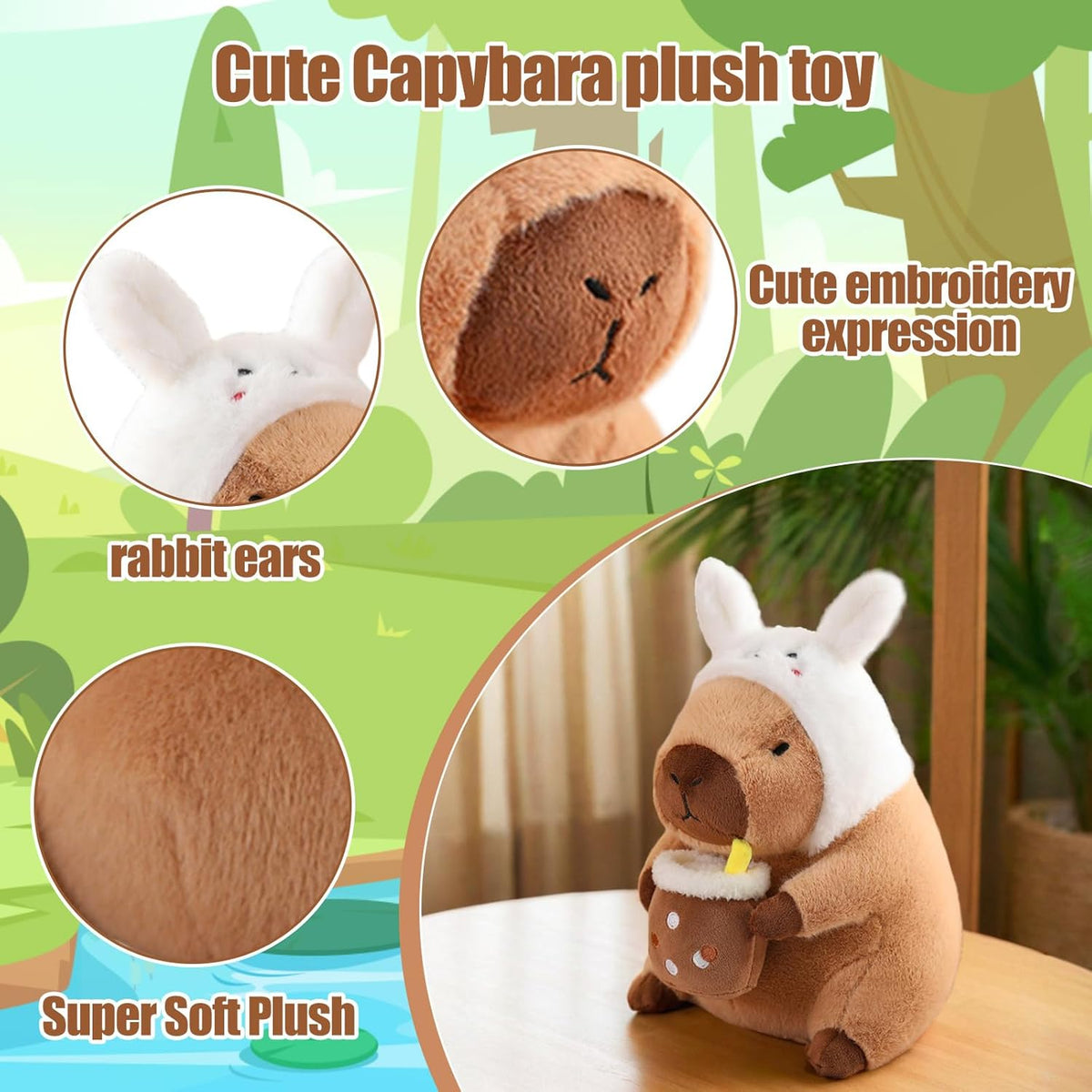 Capybara Wearing Bunny Hat Plush Toy – My Onesie